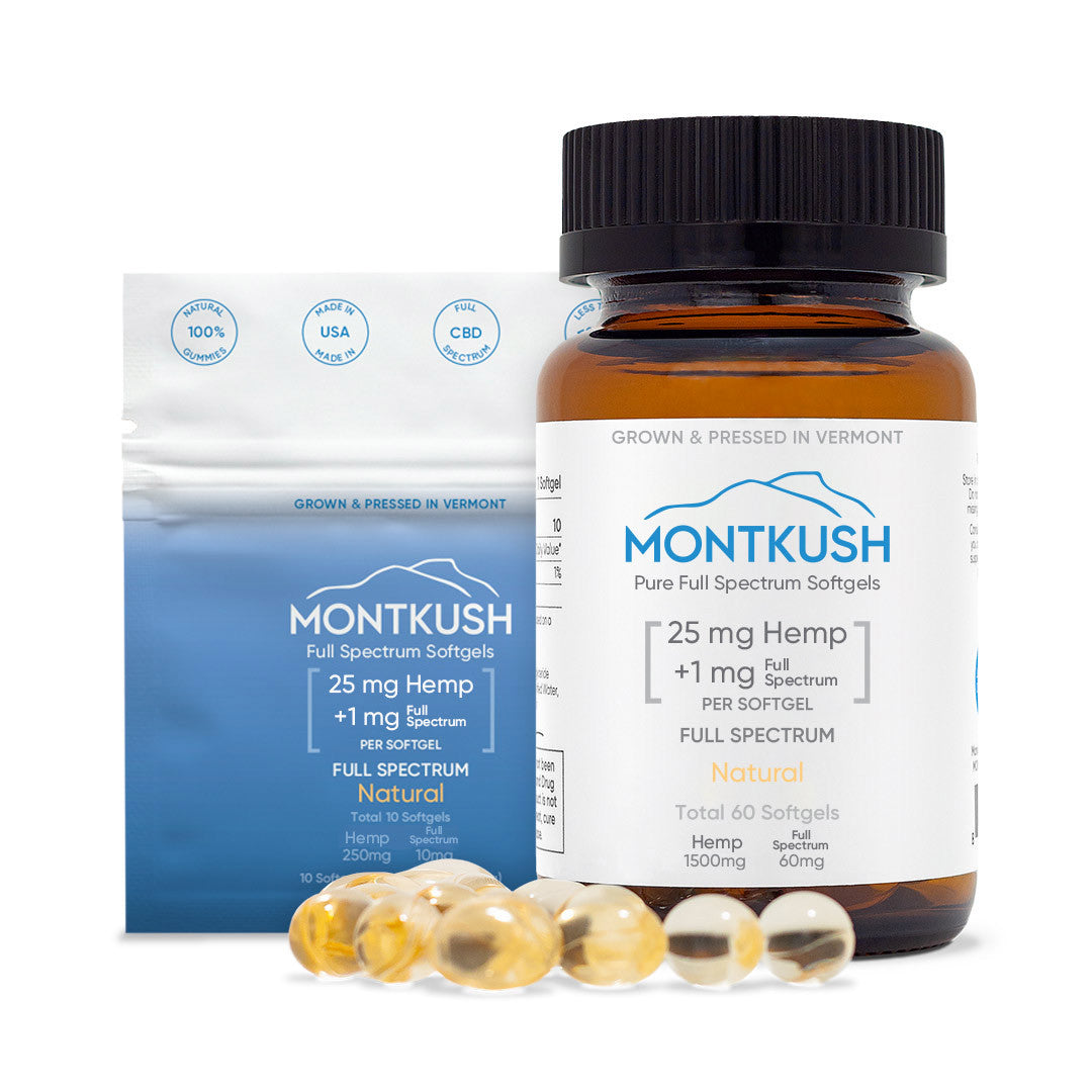 25mg Hemp + 1mg Full Spectrum Softgel 60 count | Buy MONTKUSH Hemp ...